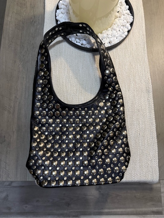 Bags | Black Studded Shoulder Bag | Poshmark